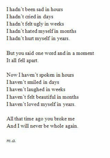 Depressed Love Poems Tumblr